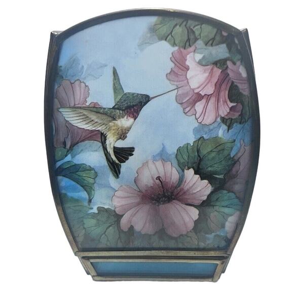 Enesco | Accents | Enesco Hummingbird Glass Brass Tealight Candle ...